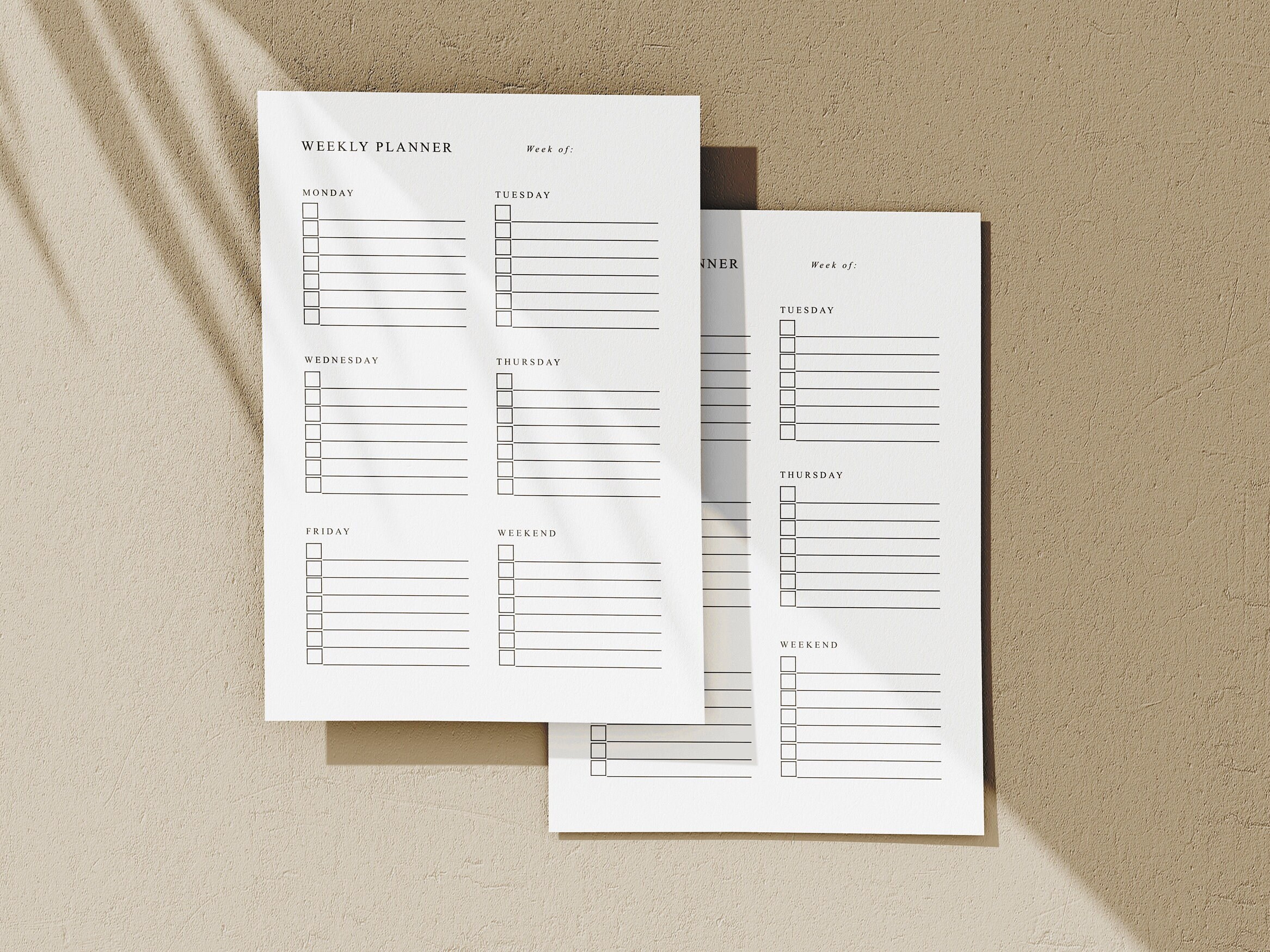 Weekly to Do List Printable, Minimalist Weekly Planner, Daily Checklist ...