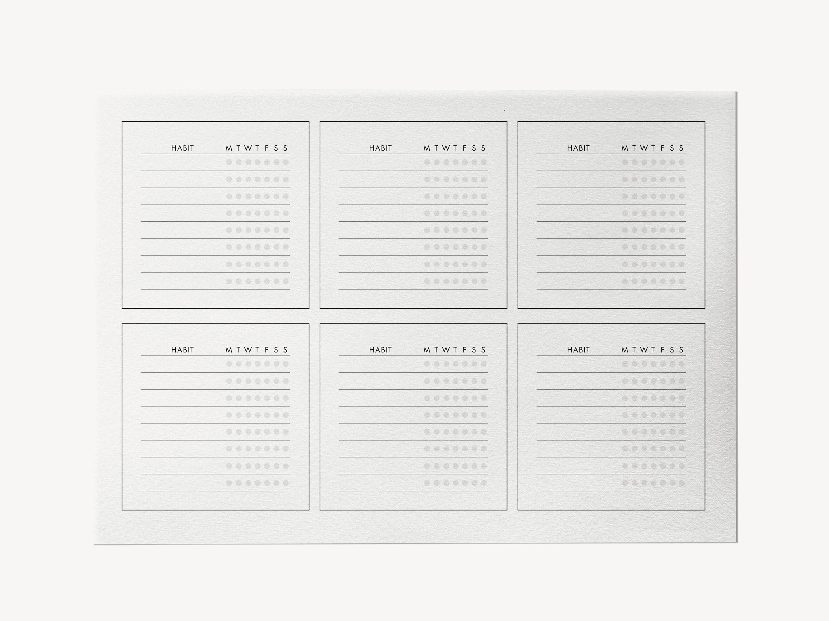 3x3 Habit Tracker Cards Printable 3x3 Inches Checkboxes Daily Habits ...