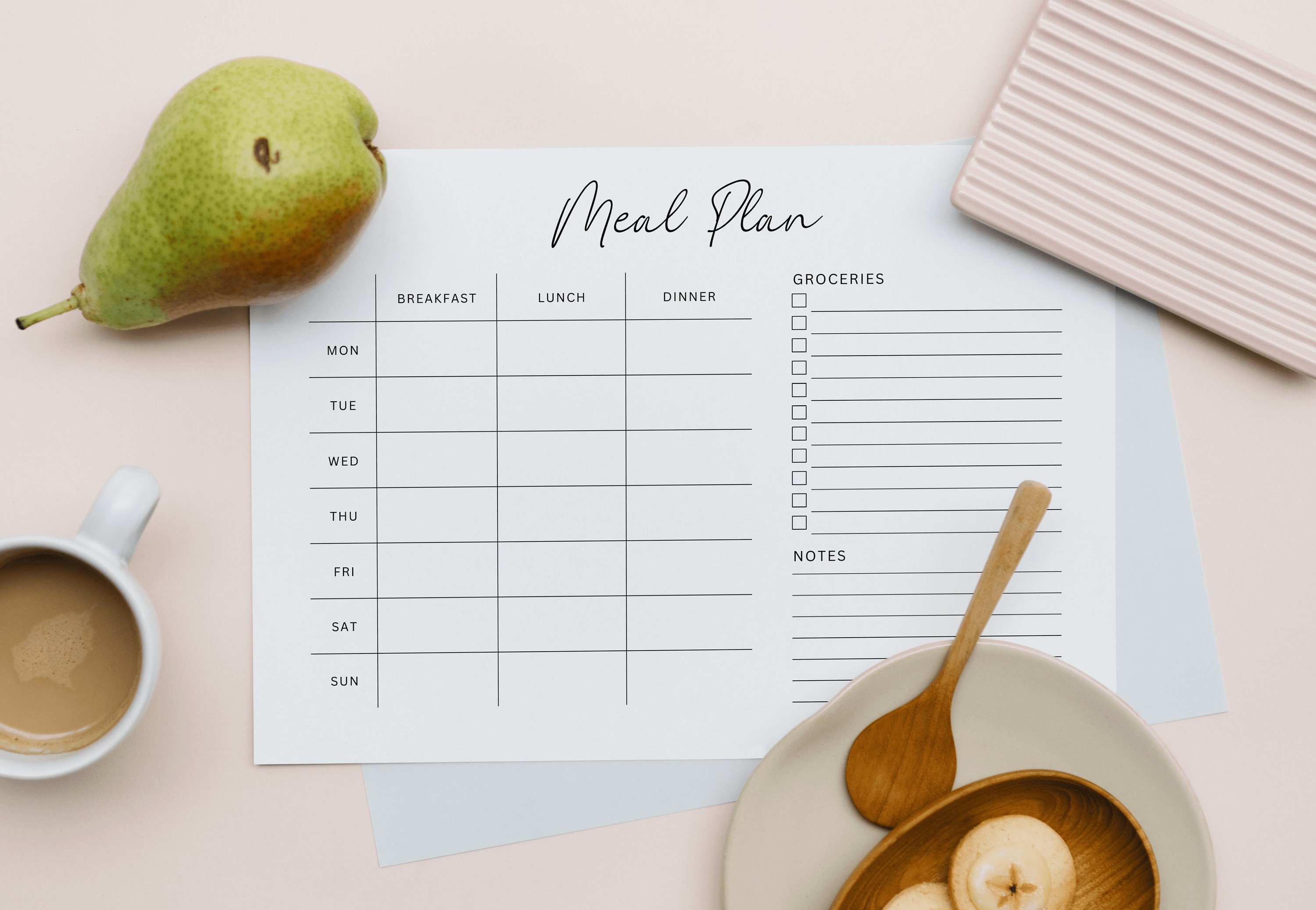 Weekly Meal Planner Printable Meal Prep Menu Planner With - Etsy