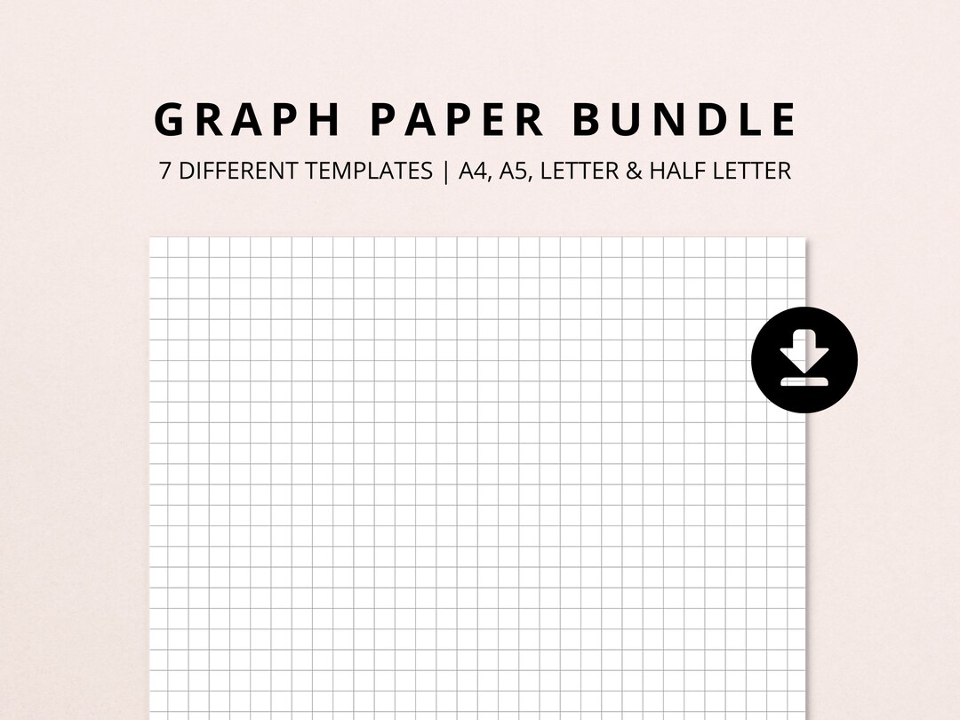 Printable Graph Paper Bundle, 7 Different Templates, A4/a5/letter/half ...
