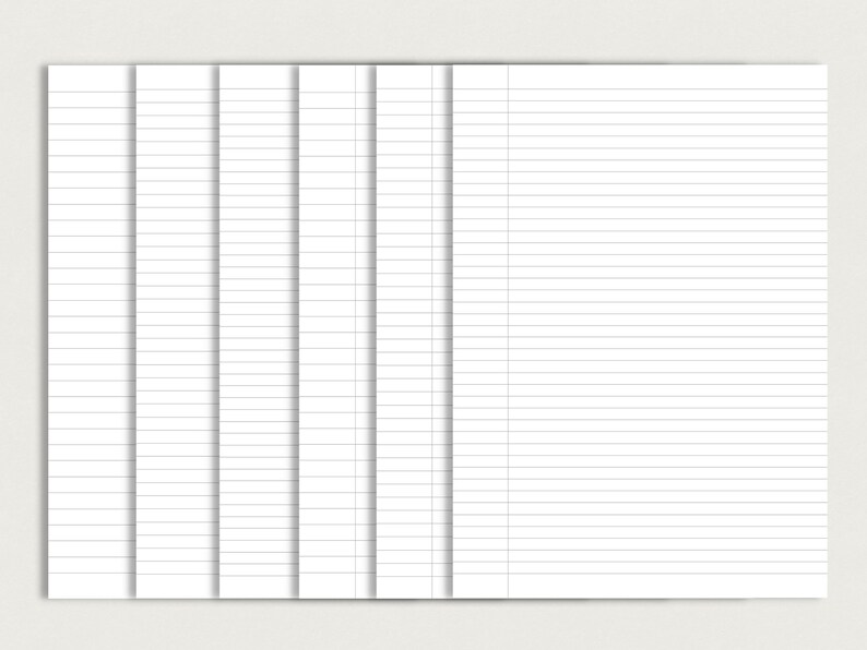 Printable Note Paper Bundle, Lined Graph Dot Grid Paper, 18 Different ...