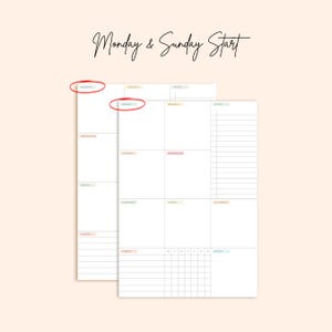 Weekly Planner Template Portrait Minimalist Weekly Planner With Habit ...