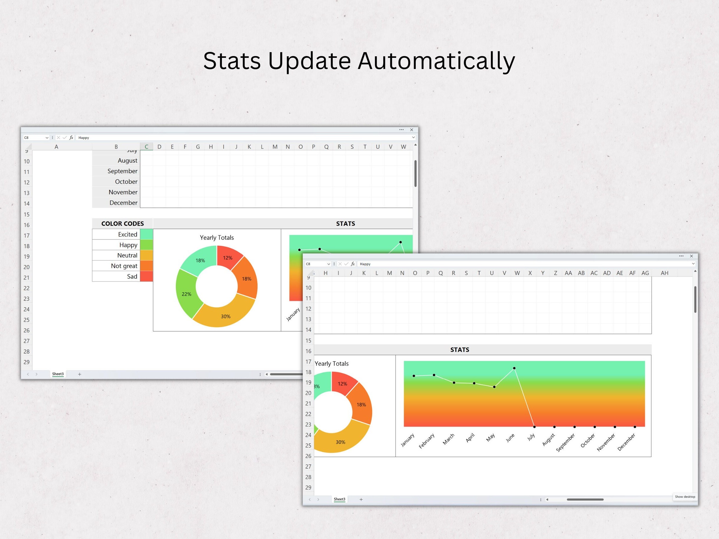 Digital Mood Tracker, Excel Spreadsheet, Instant Download, Mental ...