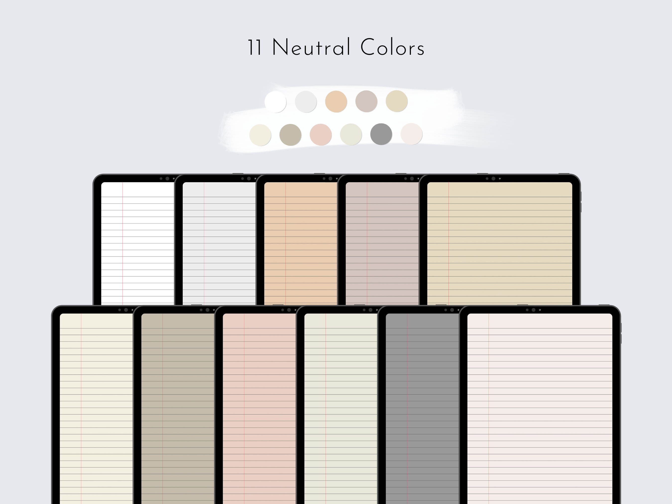 Neutral Lined Digital Paper: Earthy Pastel Note-taking (PDF) - Etsy