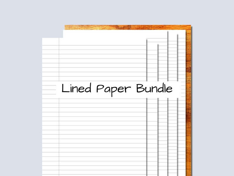 Printable Lined Paper Bundle 6 Templates Wide, Narrow and College Ruled ...