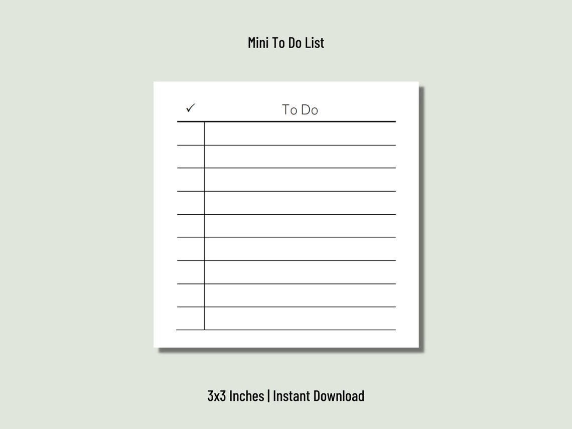 Printable Planner Cards Memo Cards to Do Minimalist Planner - Etsy