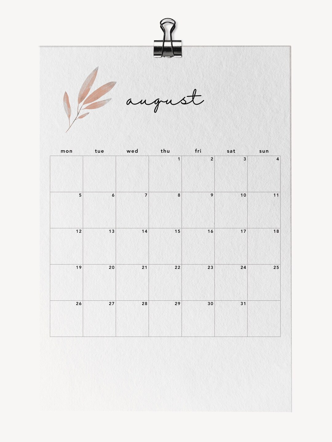2024 Calendar Floral Minimalist Monthly Planner Aesthetic Calendar 2024 ...