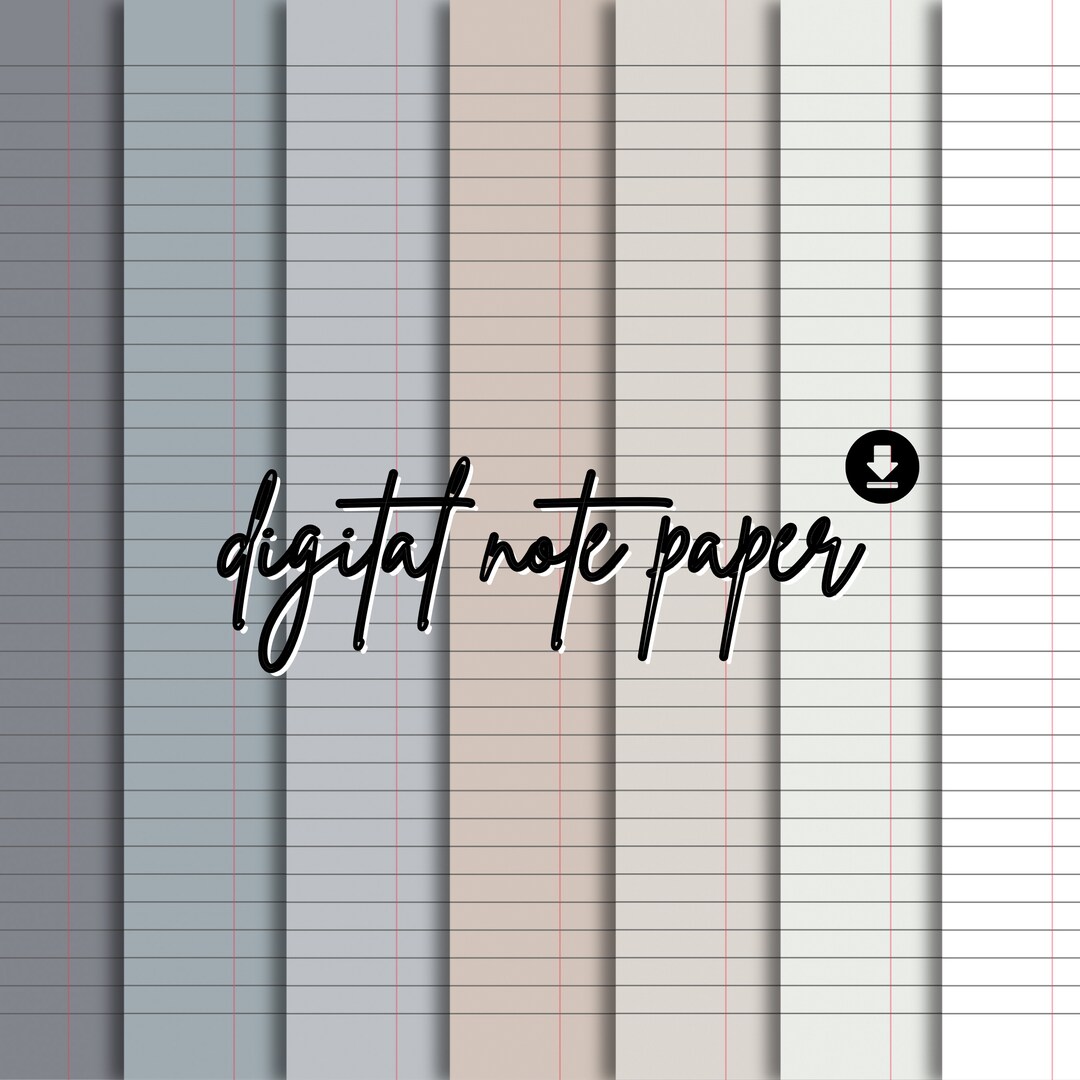 7 Digital Notebook Paper Templates | Digital Paper Pack | Lined Paper ...