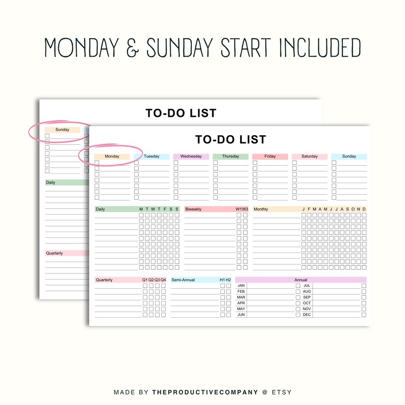 Editable to Do List | Daily, Weekly, Monthly Planner (customizable ...