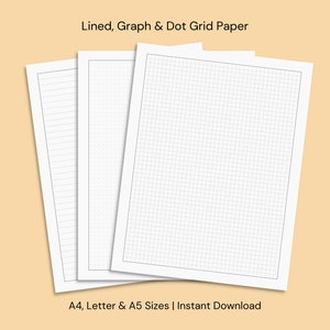 Printable Lined, Dot, Graph Grid Paper | Sheets for Note Taking ...