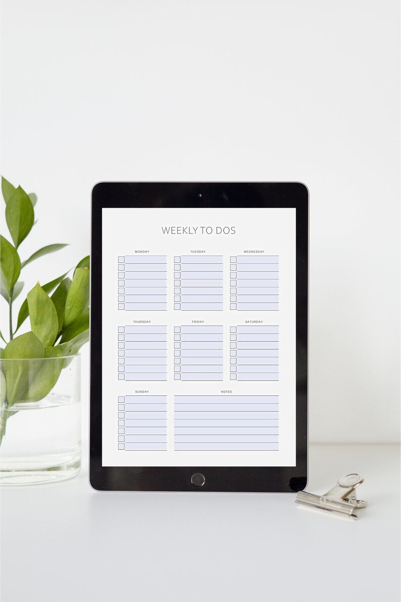 Minimalist Weekly Planner Printable Weekly Planner Template Week at a ...