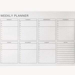 Printable Weekly Planner PDF Weekly Checklist Minimalist Weekly ...