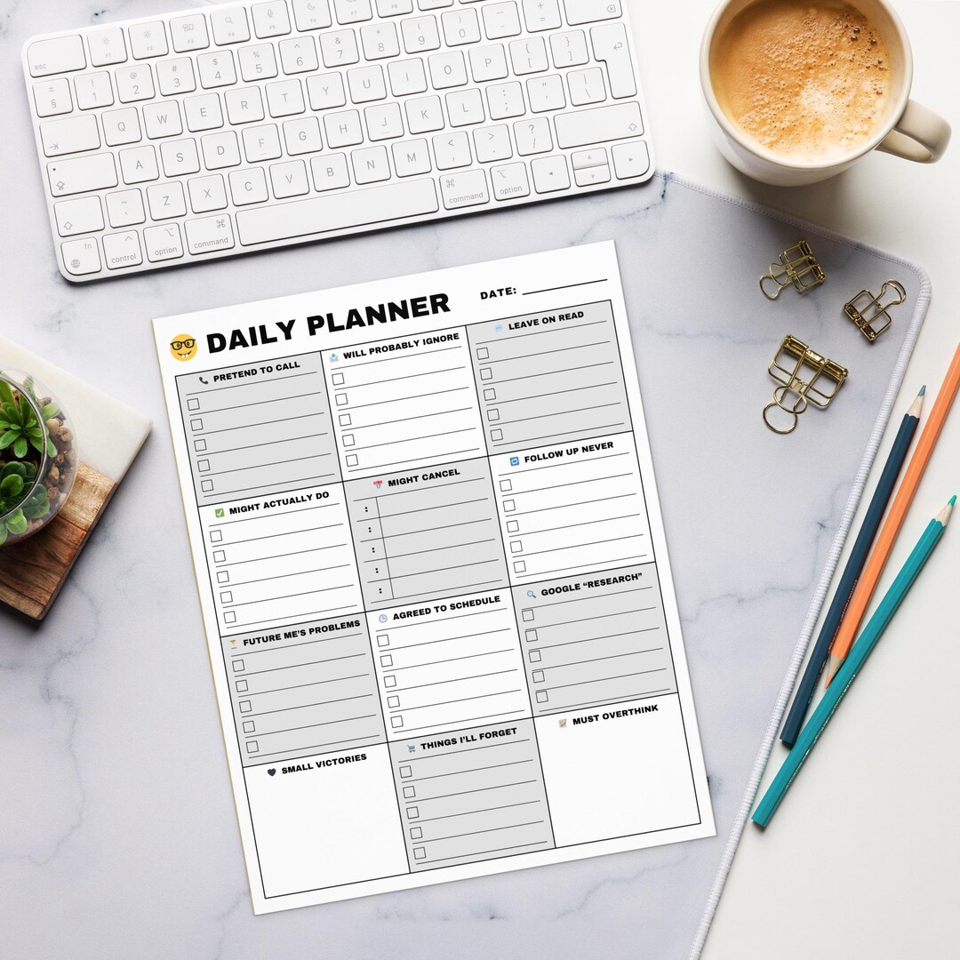 Humorous Daily Planner Notepad: Sarcastic Brain Dump Organizer - Etsy