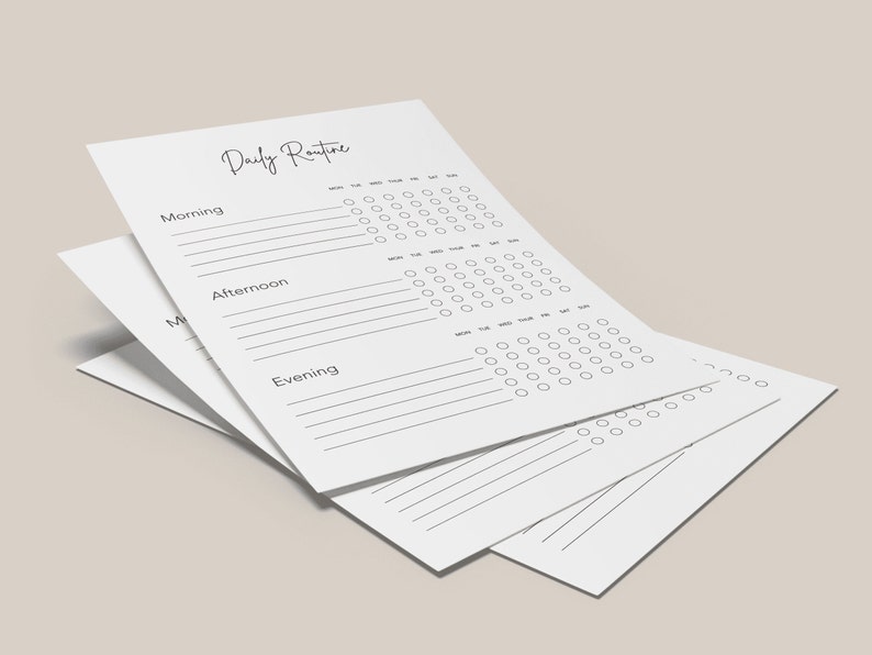 Daily Routine Template PDF Printable and Digital Daily Habits - Etsy