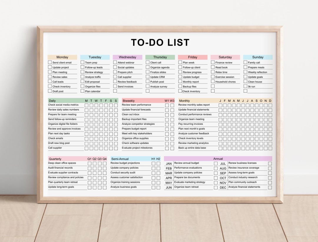 Editable Daily Weekly Monthly Todo List Template Canva | ADHD Planner ...