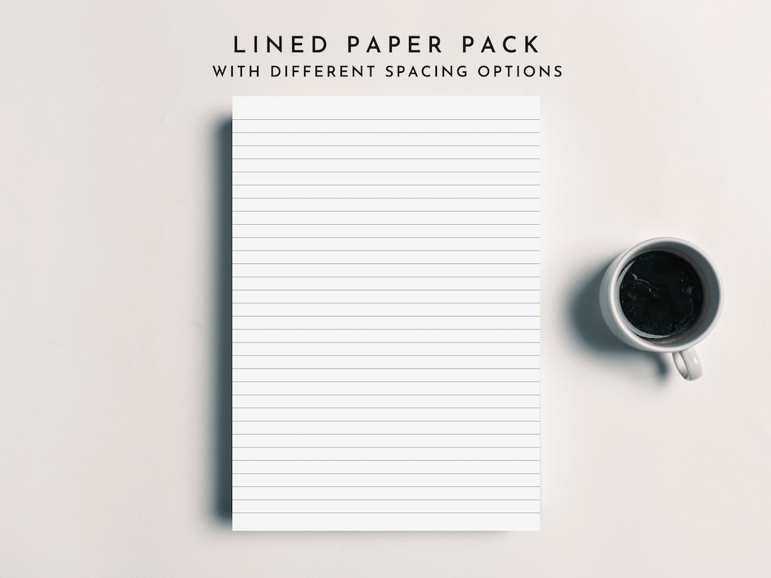 Printable Lined Paper: A4, A5, Letter Sizes - College, Wide Ruled (PDF ...