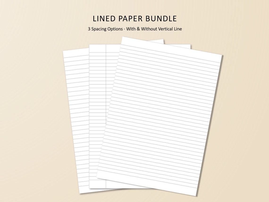 Printable Lined Paper: A4 & Letter Sizes (digital Download) - Etsy