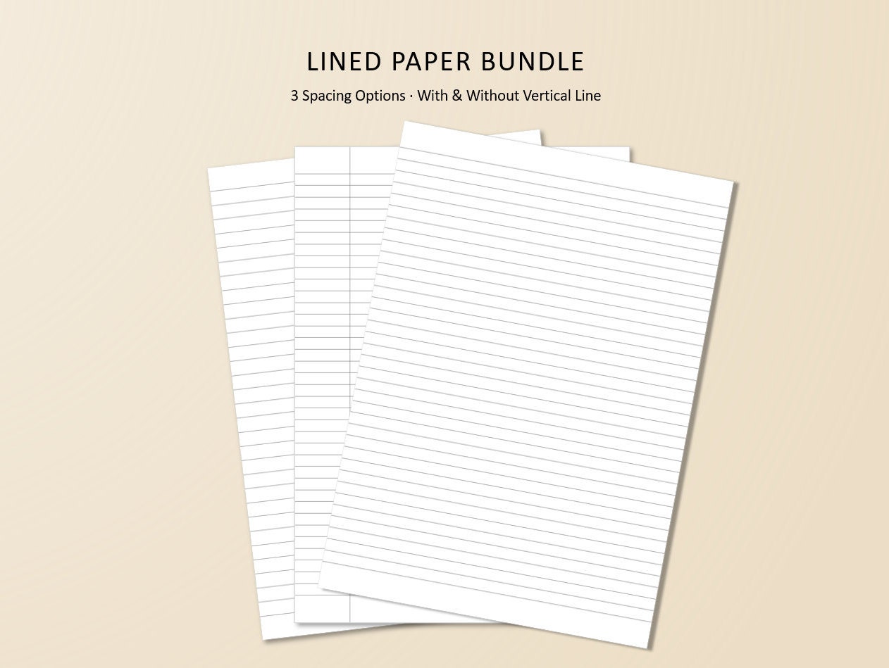 Printable Lined Paper Wide Ruled Paper College Ruled Paper - Etsy