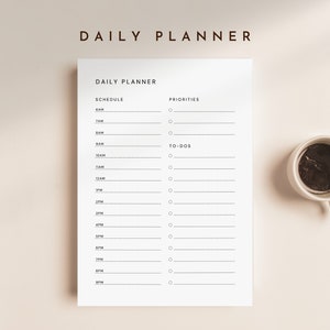 Printable Daily Planner Template PDF Simple, Minimalist Planner Daily ...
