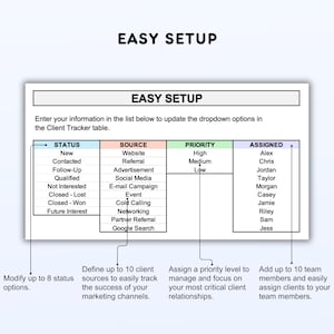 Simple Client Tracker Excel, Sales Tracker, Client Tracking Spreadsheet Sales Tracker for Small ...