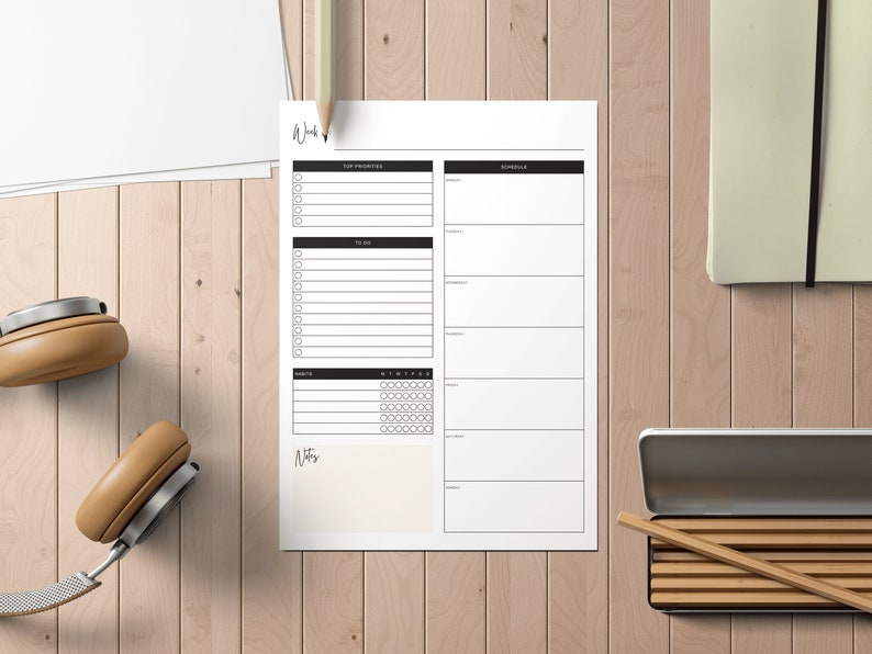 Printable Daily Weekly Monthly Planner Set Printable Daily Planner ...