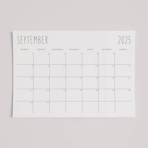 2025 Minimalist Handwritten Font Calendar - Printable Monthly PDF With ...
