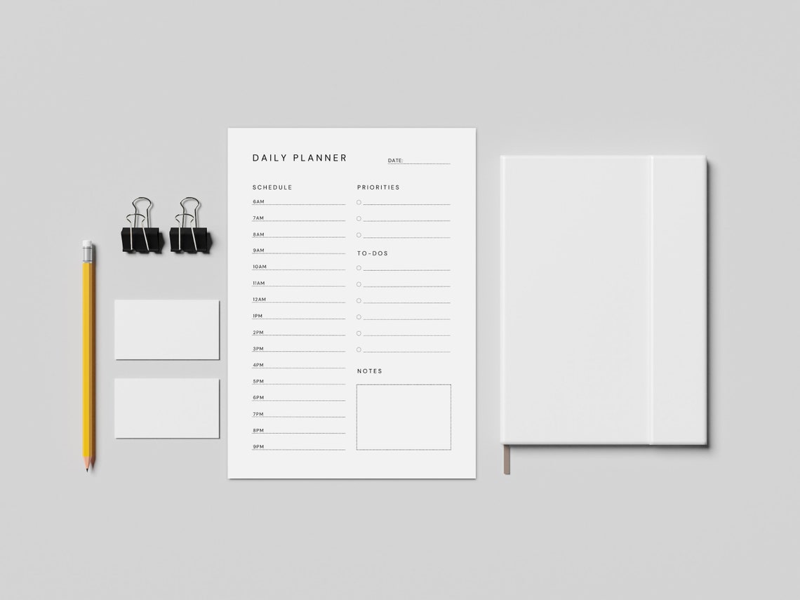 Printable Daily Planner Template PDF Simple Minimalist - Etsy