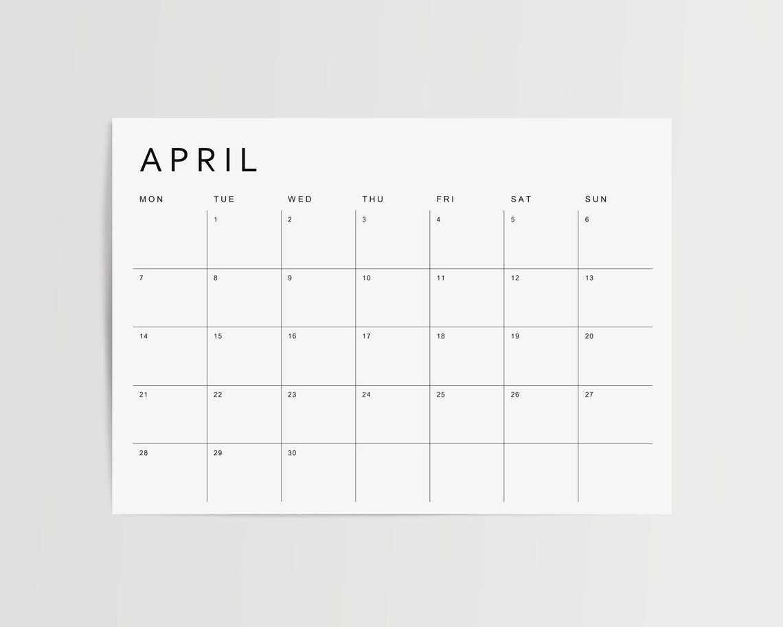 2025 Minimalist Calendar: Monthly Landscape Planner (PDF Download) - Etsy