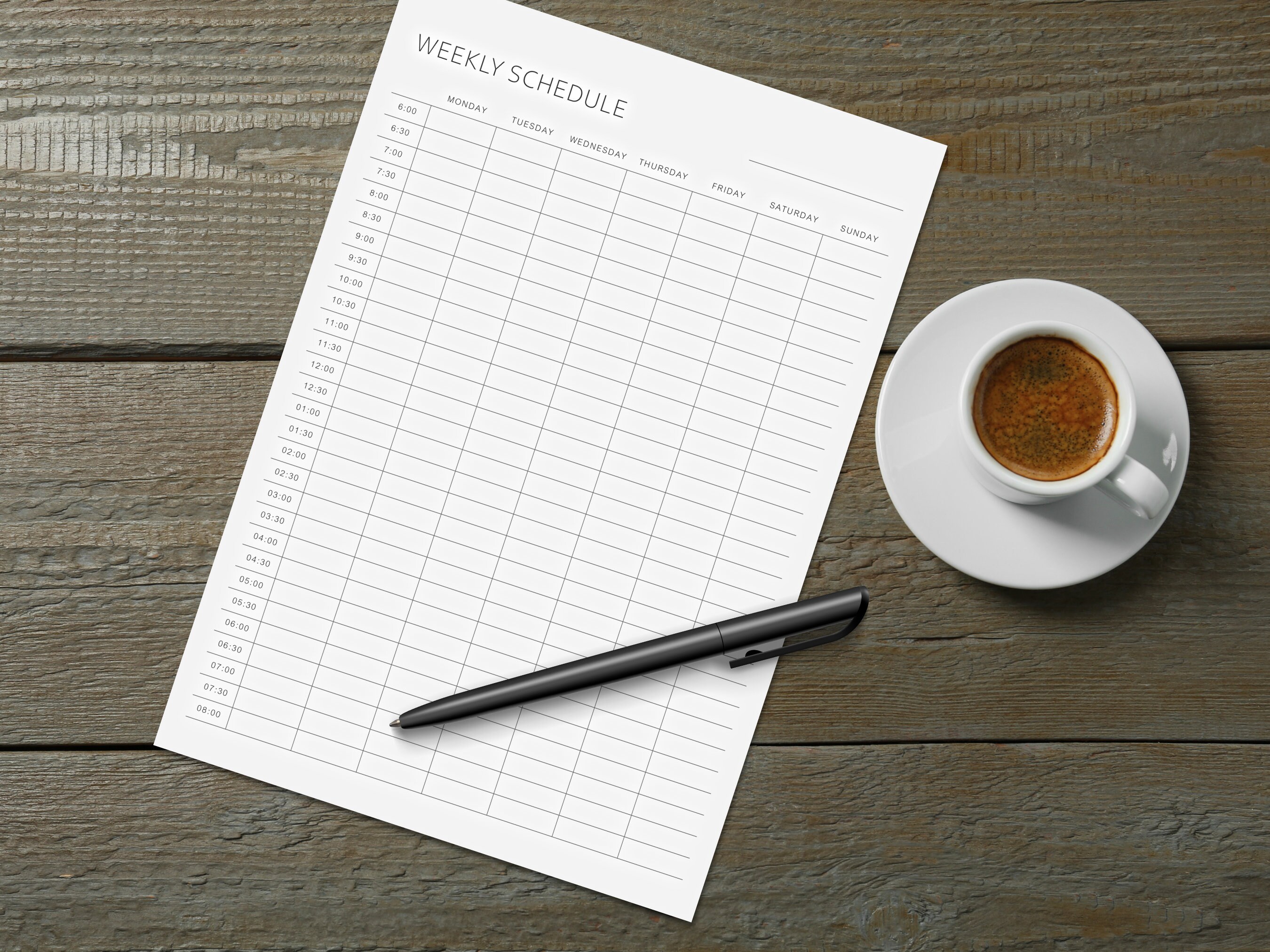 Weekly Schedule Printable Simple Minimal Weekly Planner - Etsy