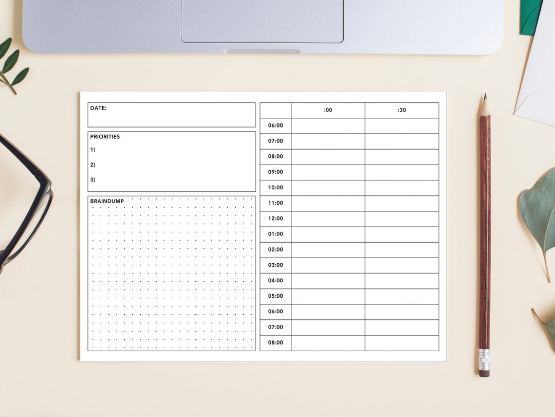Daily Planner Printable Time Management Template Time Boxing PDF ...