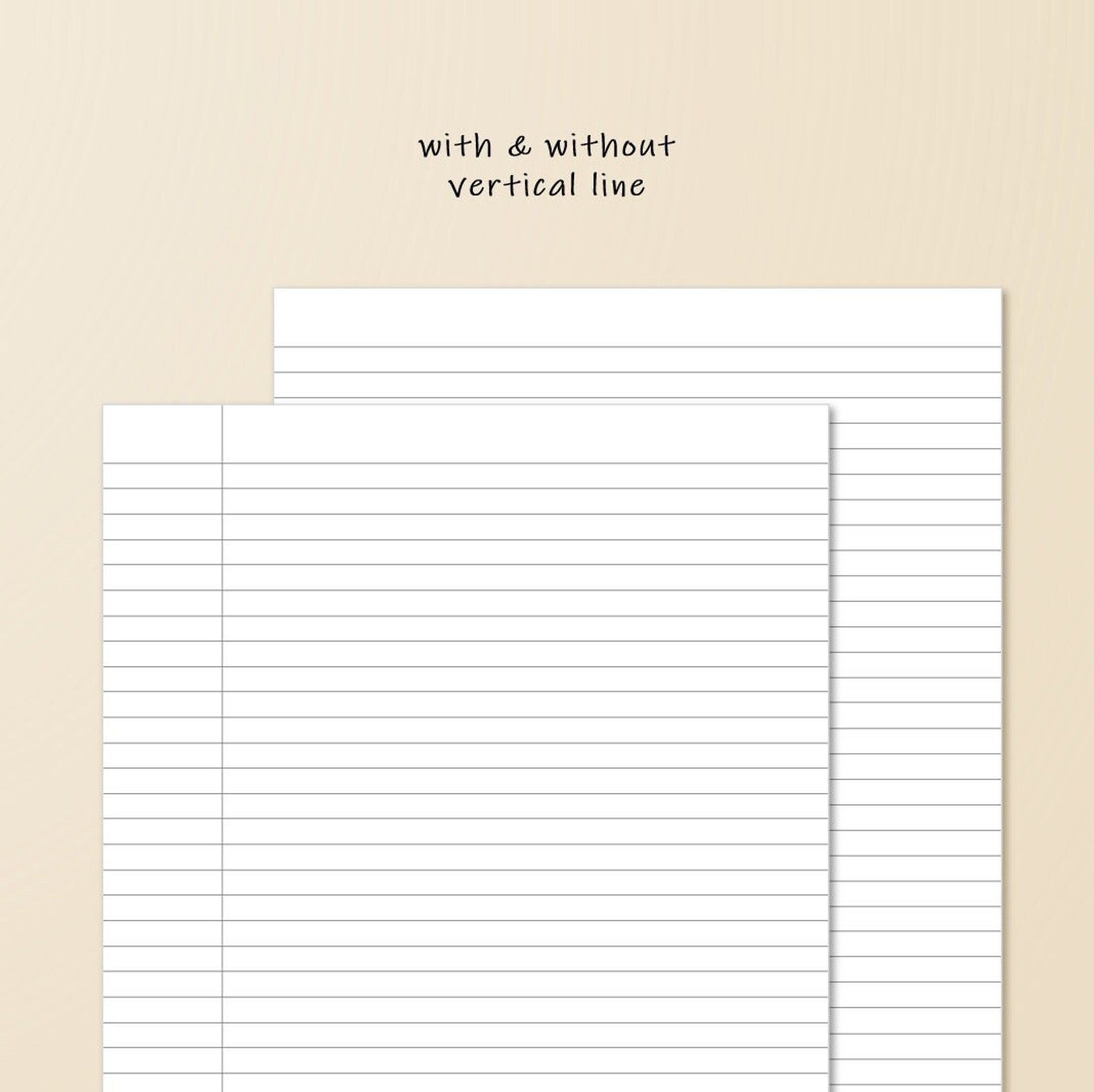 Printable Lined Paper Wide Ruled Paper College Ruled Paper - Etsy