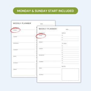 Printable Daily, Weekly & Monthly Planner Bundle PDF, A4 / Letter ...