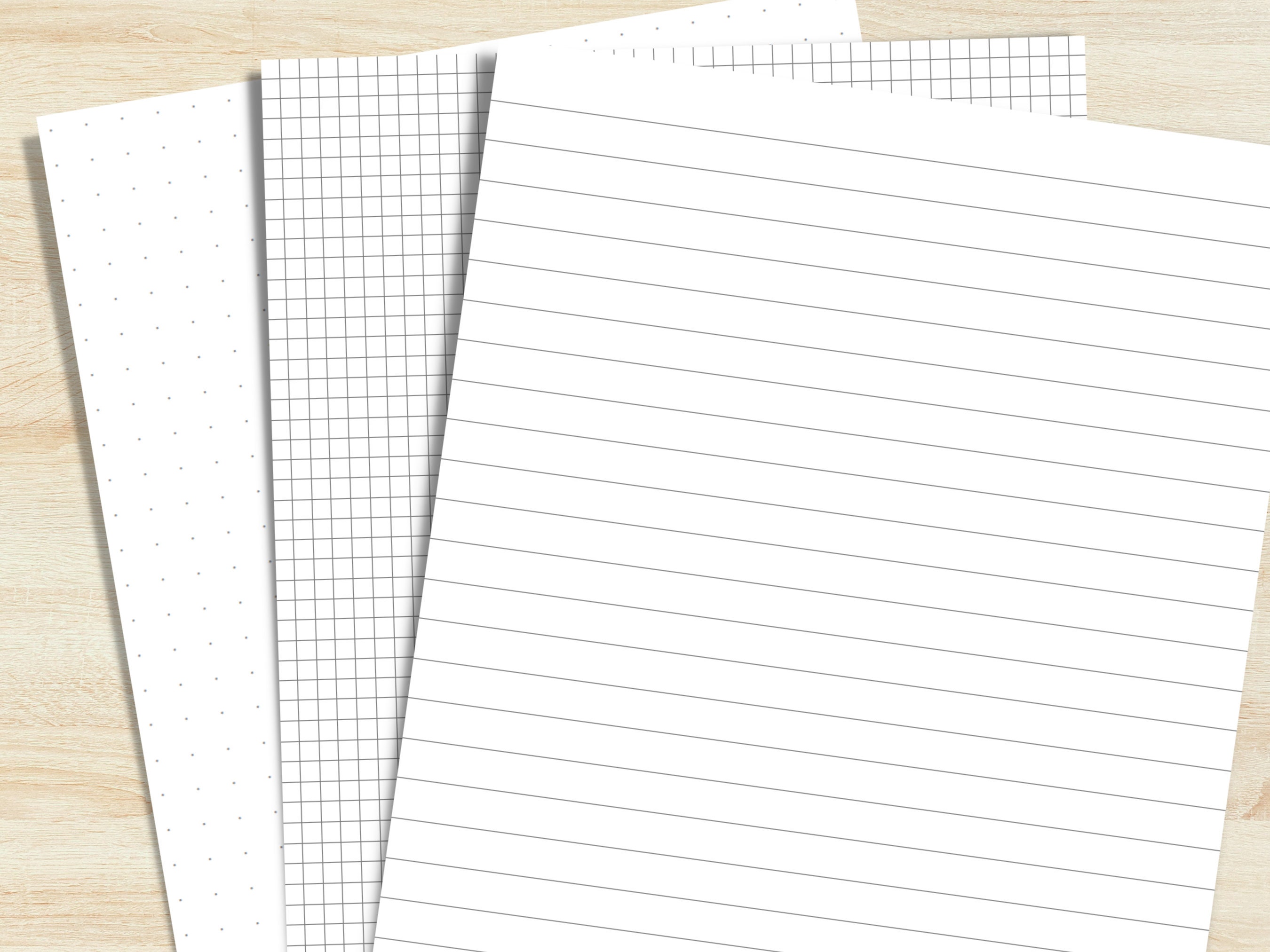 Printable Notebook Paper Bundle Lined Graph & Dot Grid - Etsy