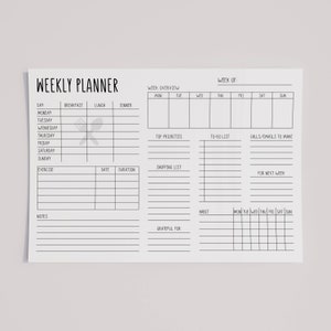 Minimalist Weekly Planner Template: Printable To-do List (A4 & Letter ...