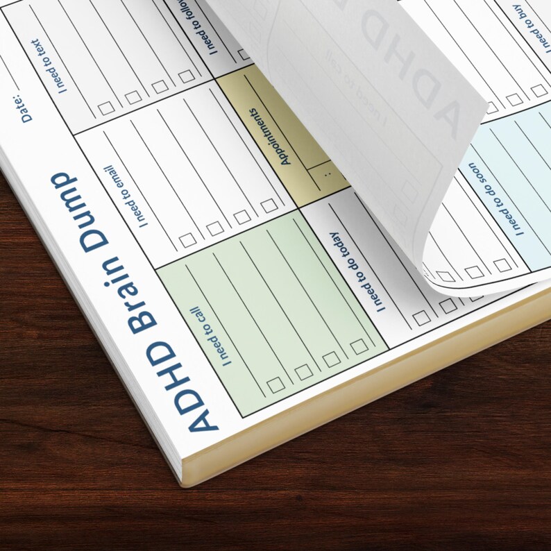 Daily Brain Dump Notepad: ADHD Mental Clarity Planner, 8.5x11 Tear-off ...