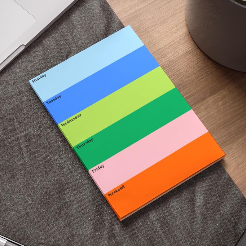 Weekly Planner Sticky Notepad – 4x6" Colorful Post-it® Organizer - Etsy
