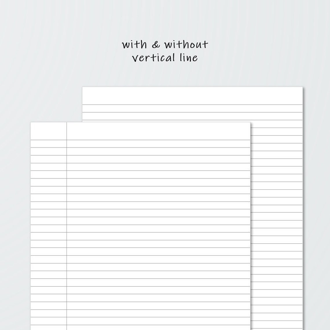 Printable Lined Paper Bundle 6 Templates Wide Narrow and - Etsy