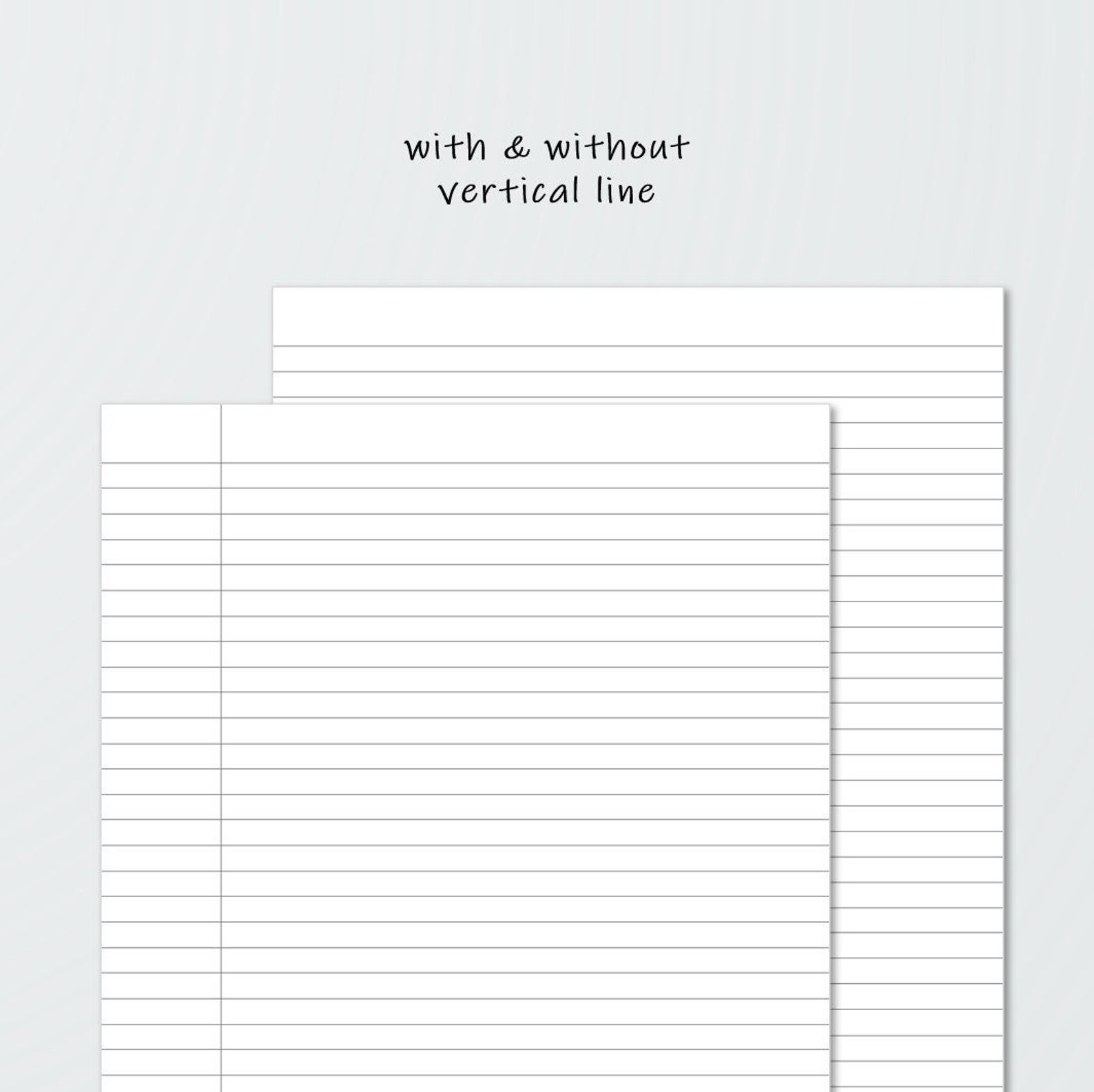 Printable Lined Paper Bundle 6 Templates Wide, Narrow and College Ruled ...