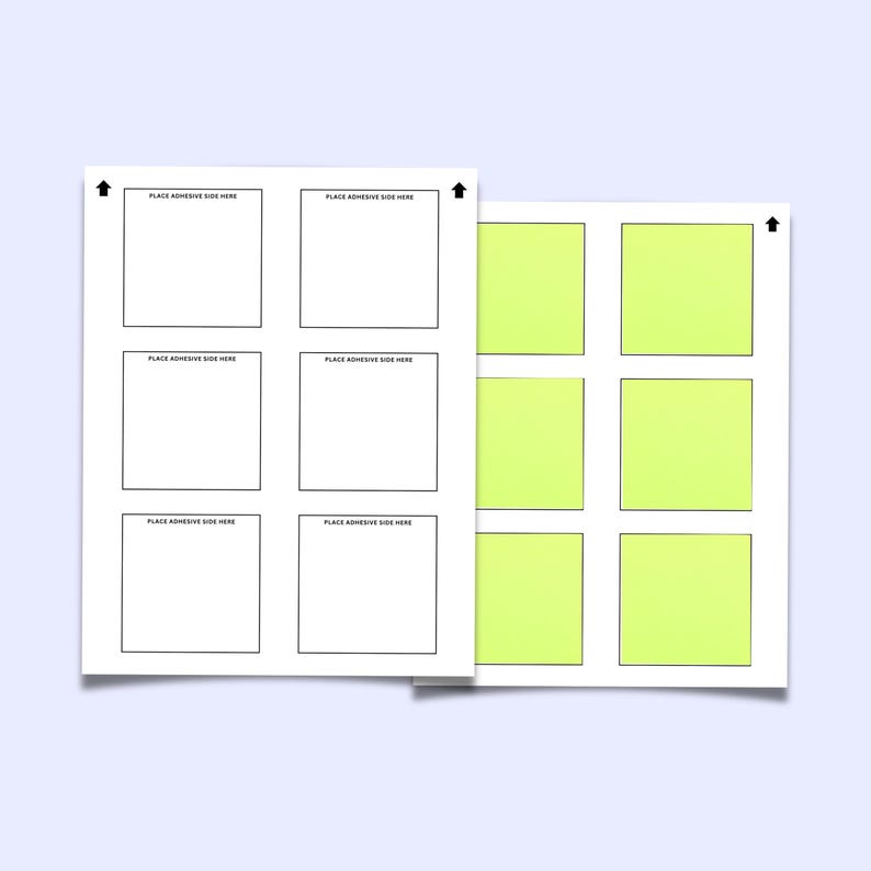 Printable Sticky Notes Template Bundle: 3x3", 4x4", 3x5", 4x6" (PDF ...