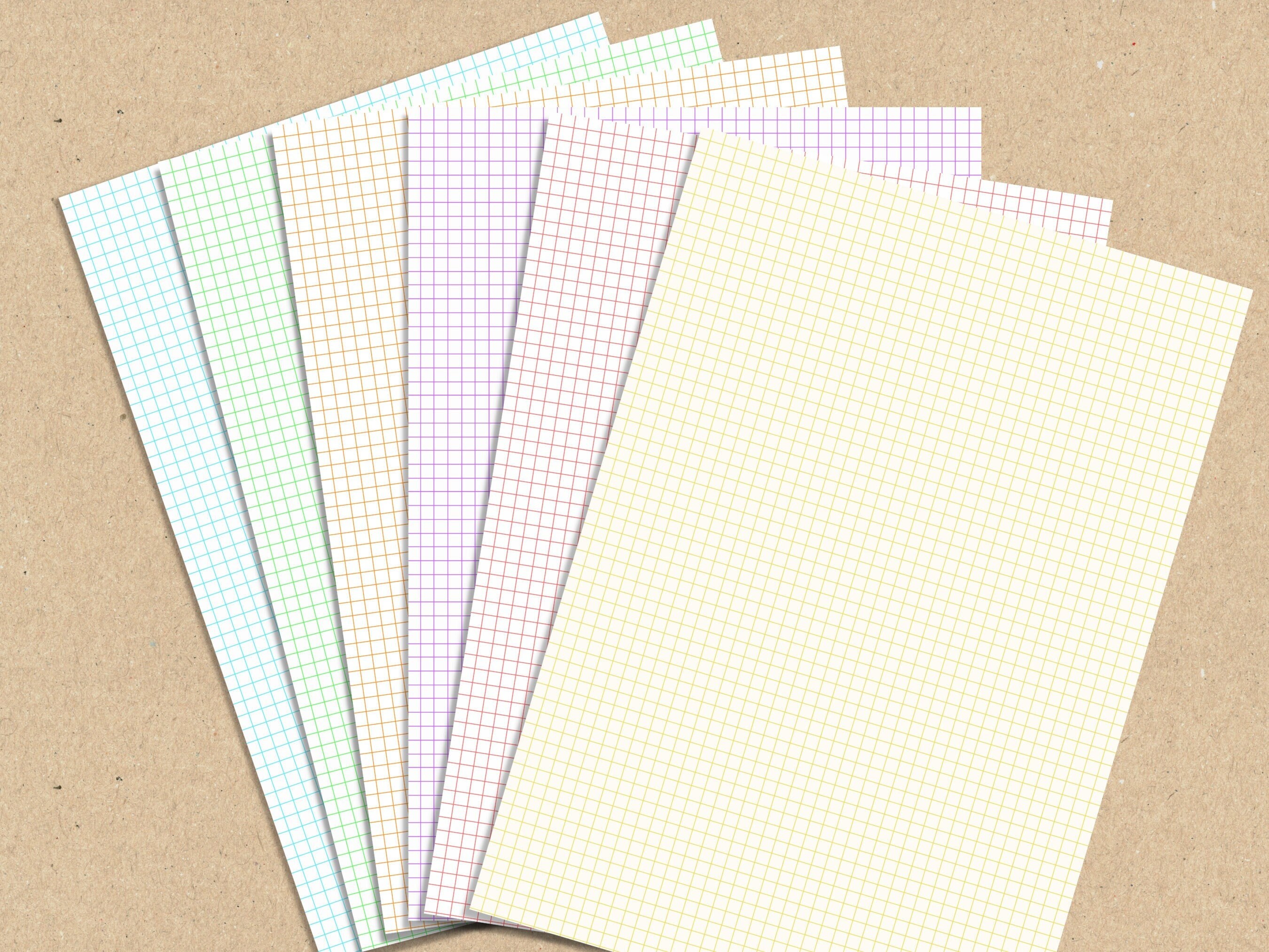 Printable Graph Paper Bundle, 6 Colorful Templates, Colored Graph Paper ...