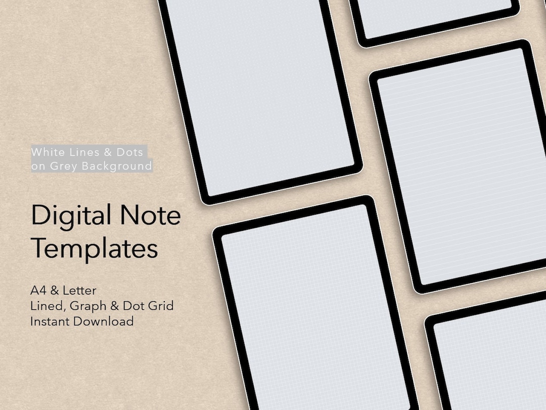 Digital Note Templates PDF | Lined, Dot Grid, Graph Paper for Note ...