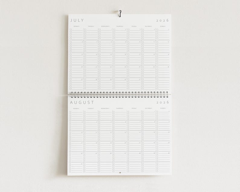 Hanging Wall Calendar 2026 + 2027 With Daily to Do List, Checklist ...