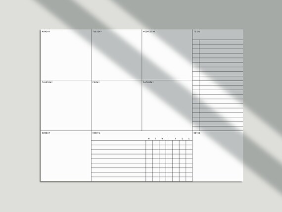 Minimalist Weekly Planner Printable Weekly Planner Printable - Etsy