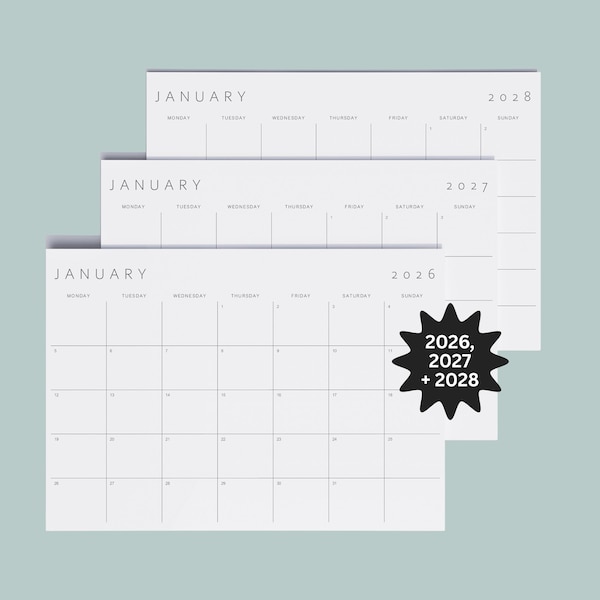 Monthly Planner 2027 2028 - Etsy