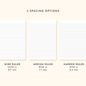Printable Lined Paper: A4, A5, Letter Sizes - College, Wide Ruled (PDF ...