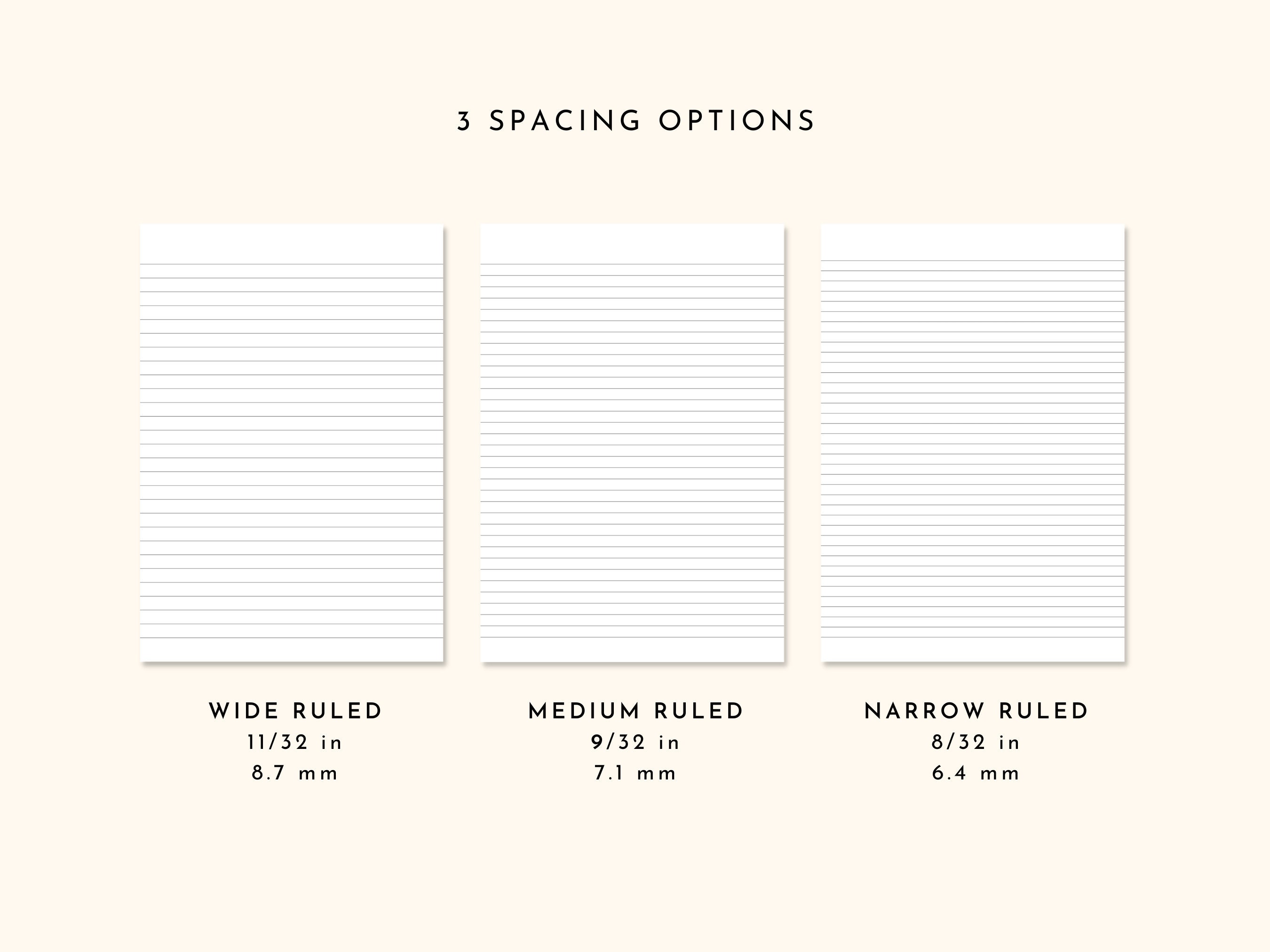 Printable Lined Paper Pack Ruled Paper Templates for Note Taking ...
