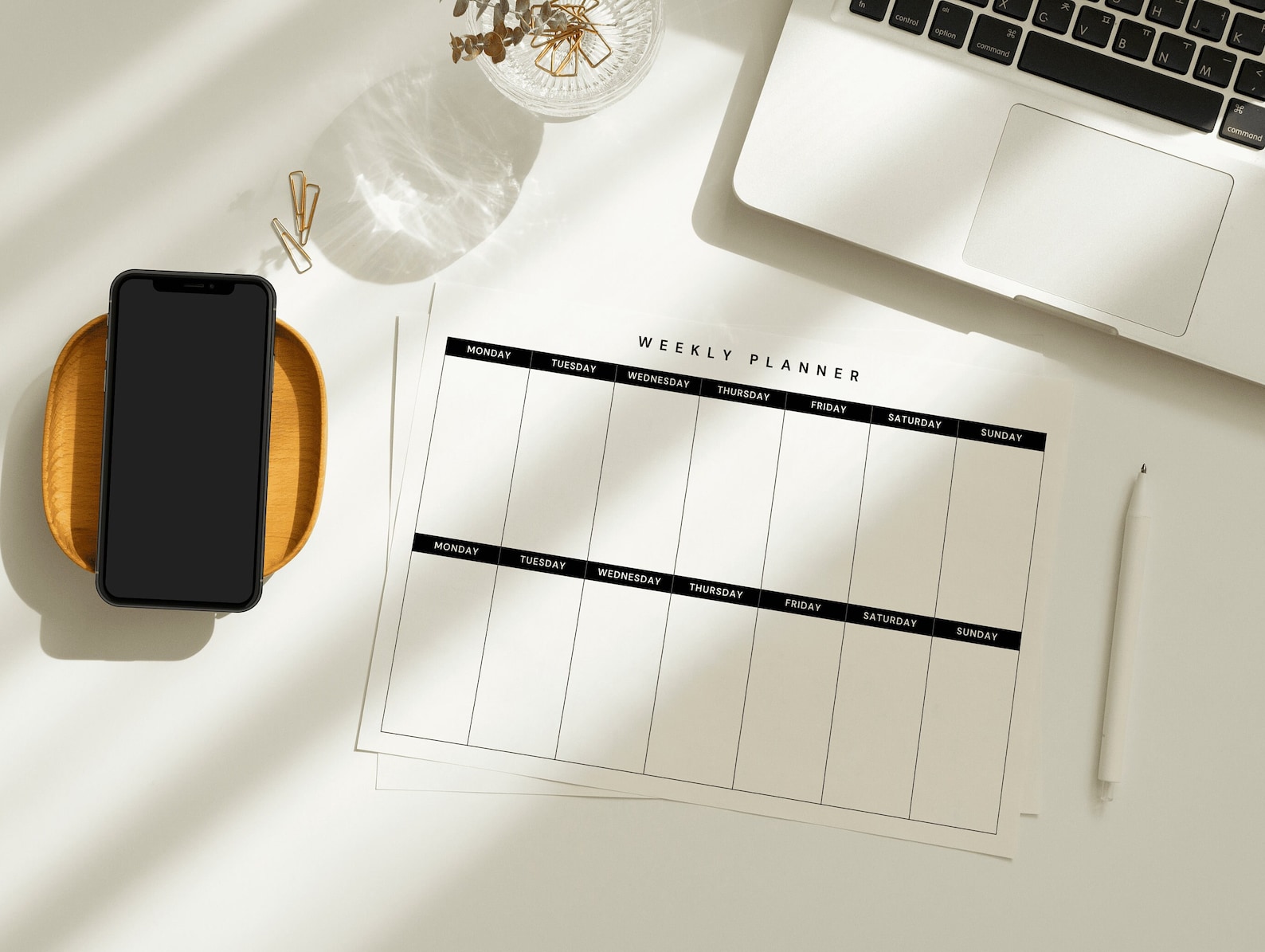 Bi-weekly Planner Printable: Minimalist Undated Schedule (A4 & Letter ...