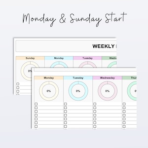 Weekly Planner Excel Template: Task Tracker With Checkboxes (instant ...