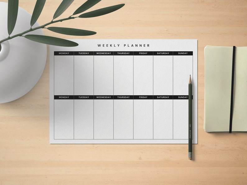 Bi-weekly Planner Printable: Minimalist Undated Schedule (A4 & Letter ...