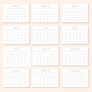 2025 Monthly Printable Calendar - 12 Month Calendar Simple, Modern ...